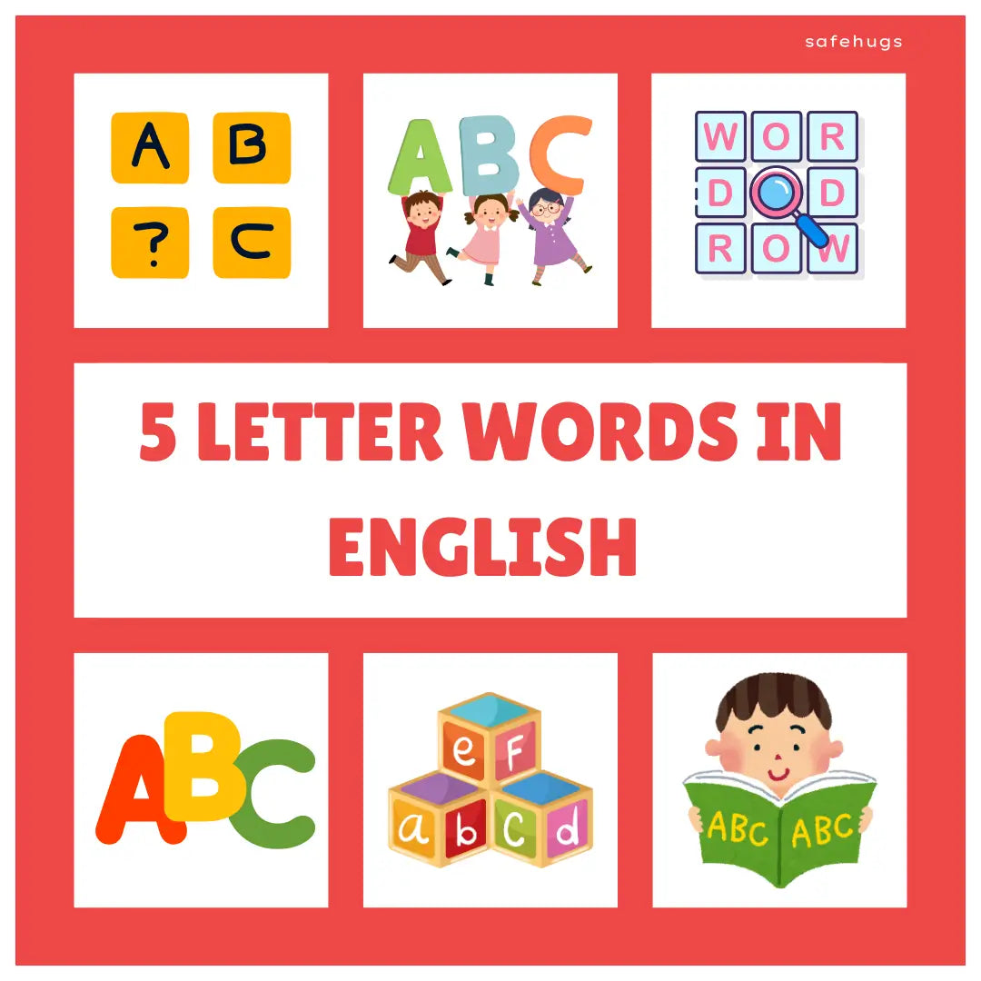 5 Letter Words in English for Kids (A to Z List with Pictures)